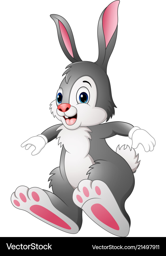 Cute cartoon rabbit jumping Royalty Free Vector Image