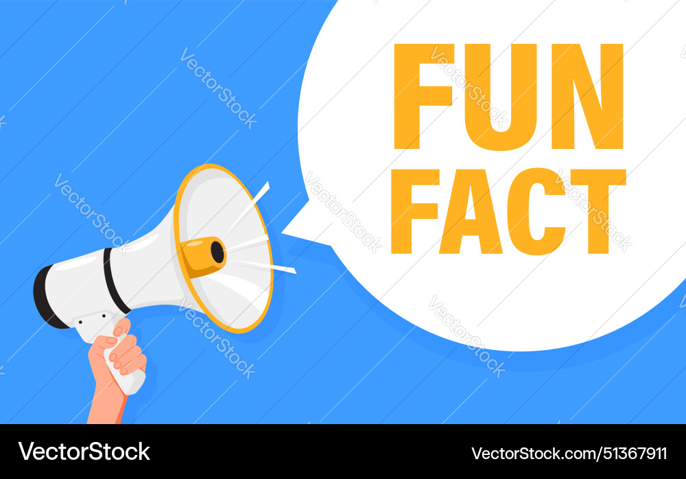 Fun fact hand hold megaphone speaker for announce Vector Image