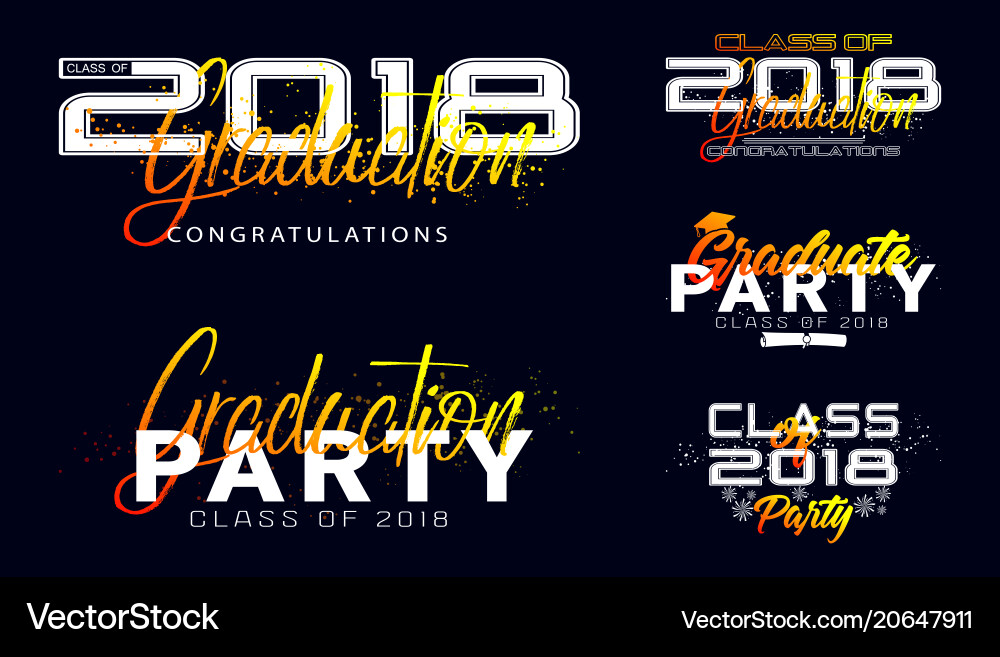 Graduation Text Collection Royalty Free Vector Image