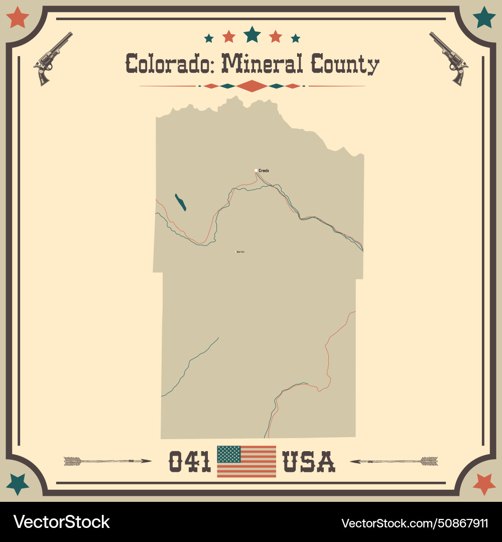 Large and accurate map of mineral county Vector Image