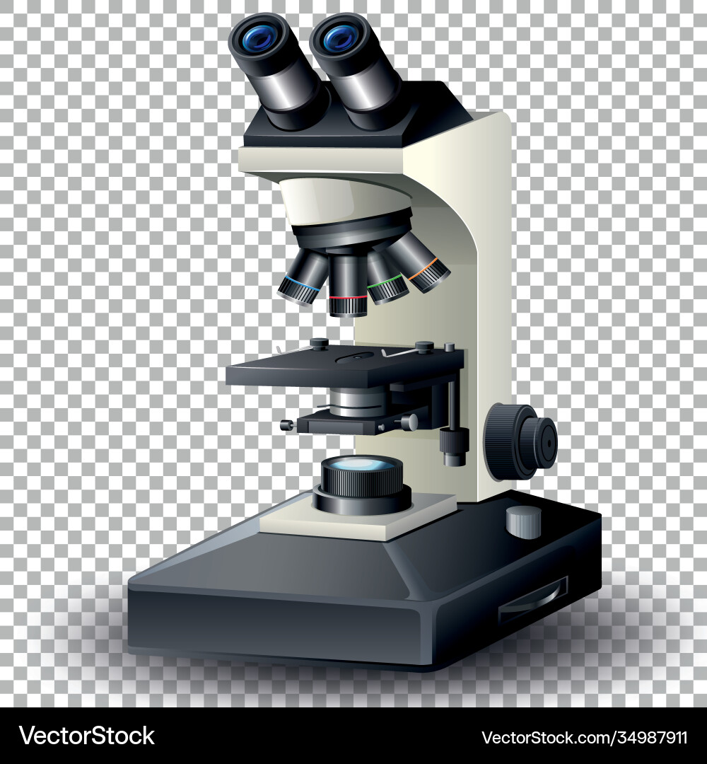 Microscope technology on transparent background Vector Image