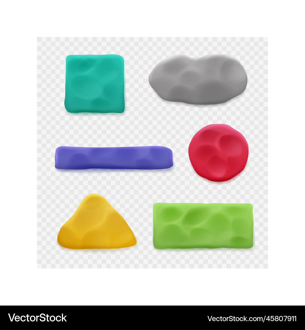 Realistic Plasticine Shapes Royalty Free Vector Image