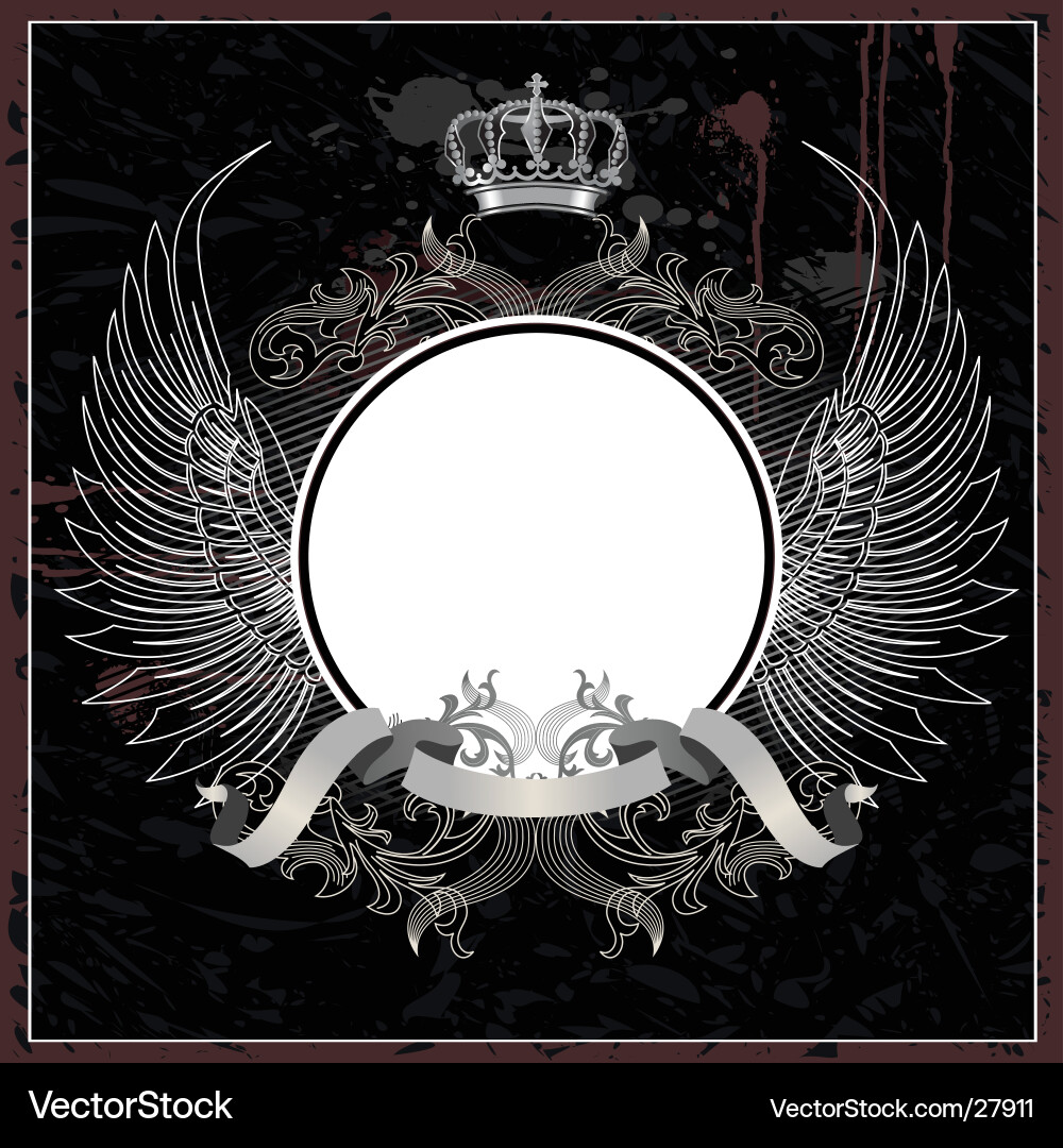 Royal Vintage Crown Wings Royalty Free Vector Image