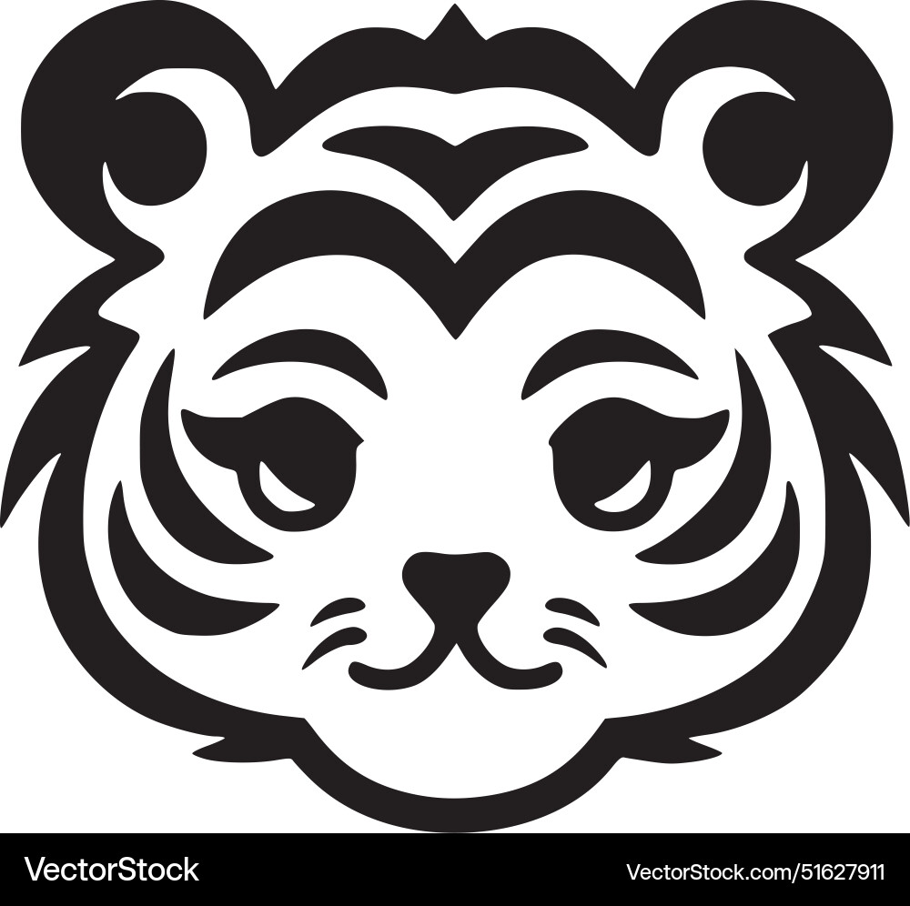Tiger baby - minimalist and flat logo Royalty Free Vector