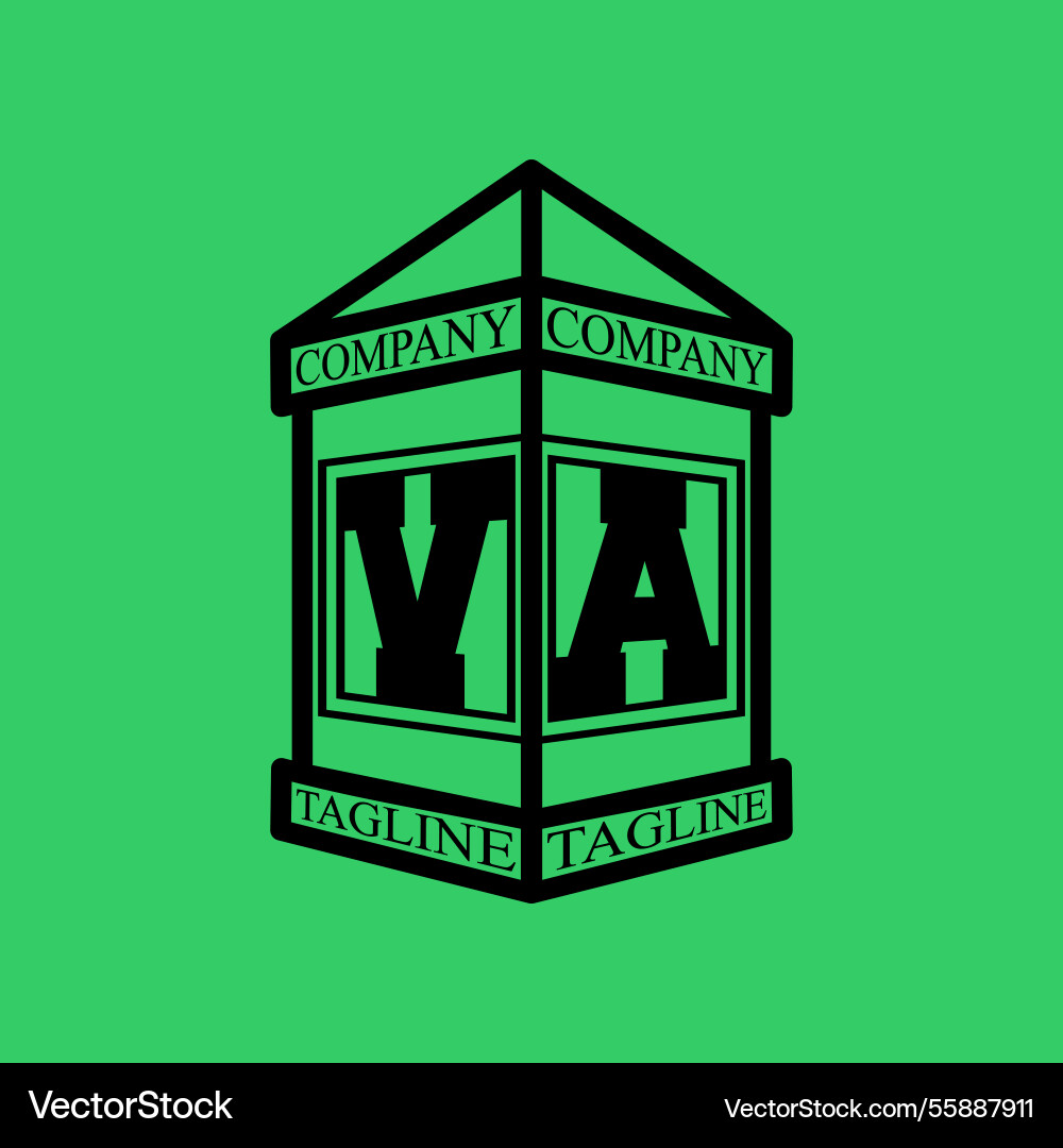 Va initial house aesthetic logos collection Vector Image