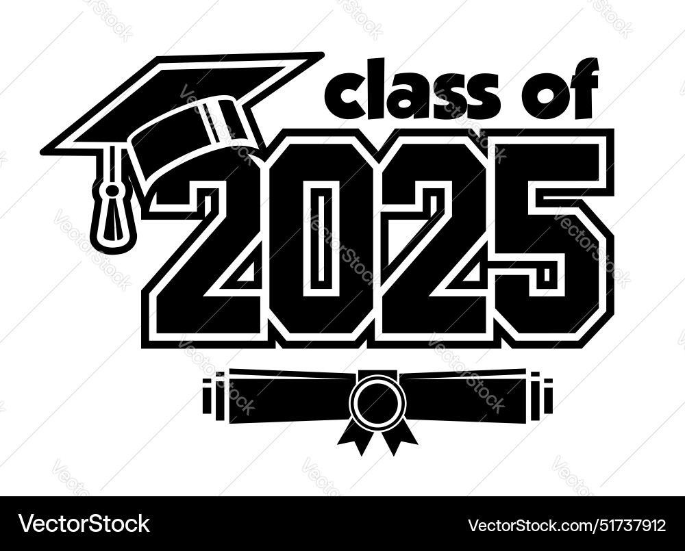 2025 graduate class logo Royalty Free Vector Image