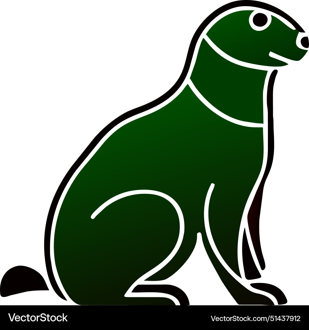 Alpine marmot groundhog green icon Royalty Free Vector Image