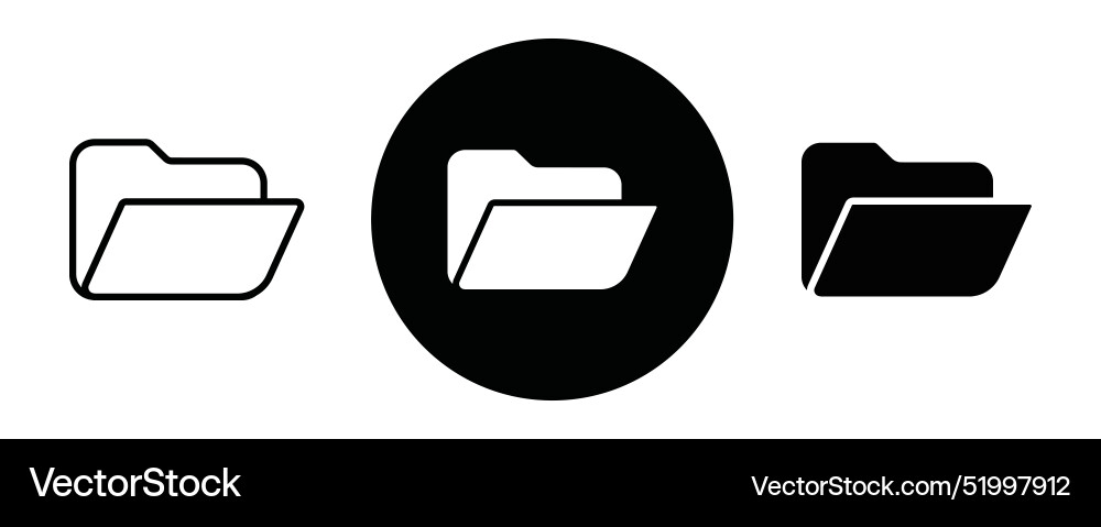 Folder icon line art Royalty Free Vector Image