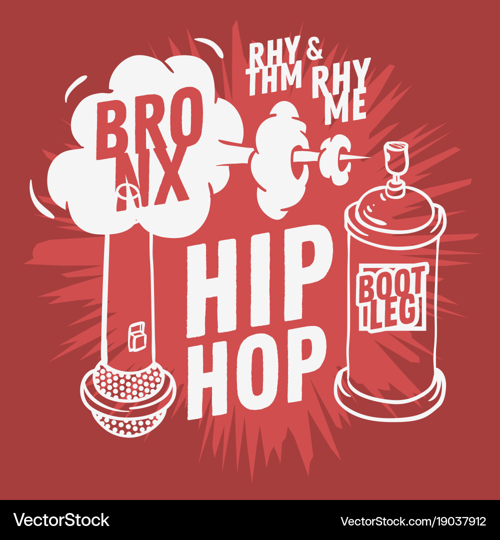 Hip hop design with a microphone and graffiti Vector Image