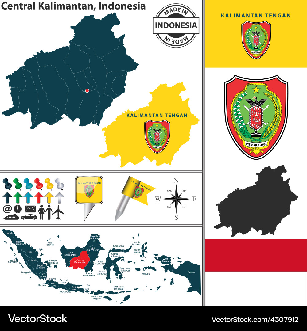 Map of central kalimantan Royalty Free Vector Image