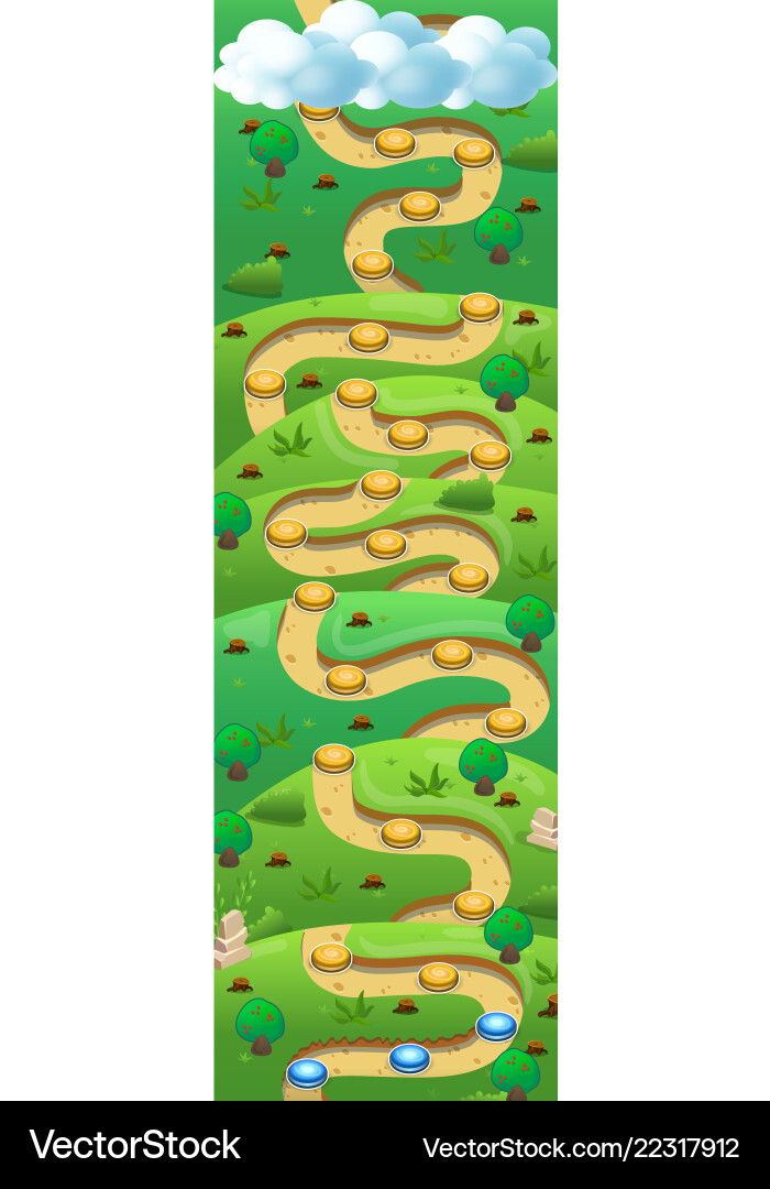 Mobile game level map walkthrough design Vector Image