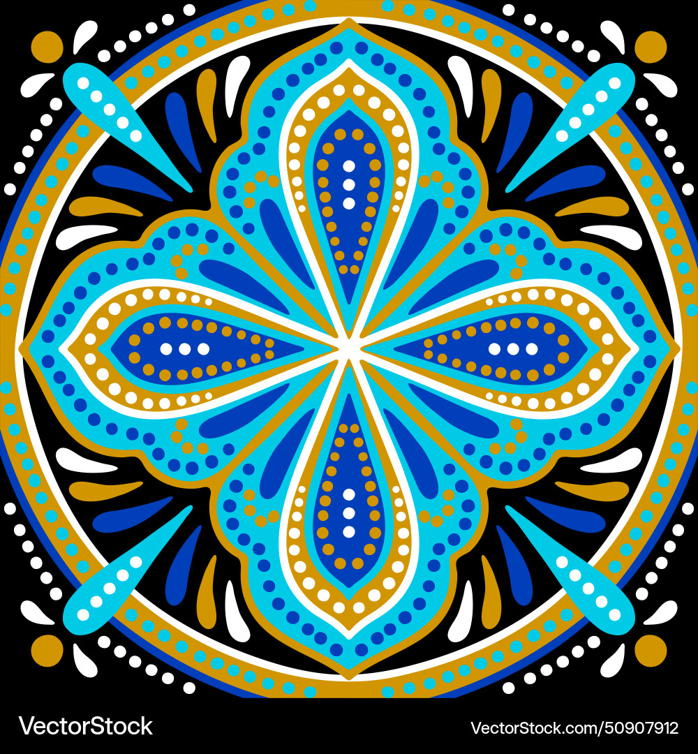 Moroccan ceramic tile pattern mediterranean Vector Image