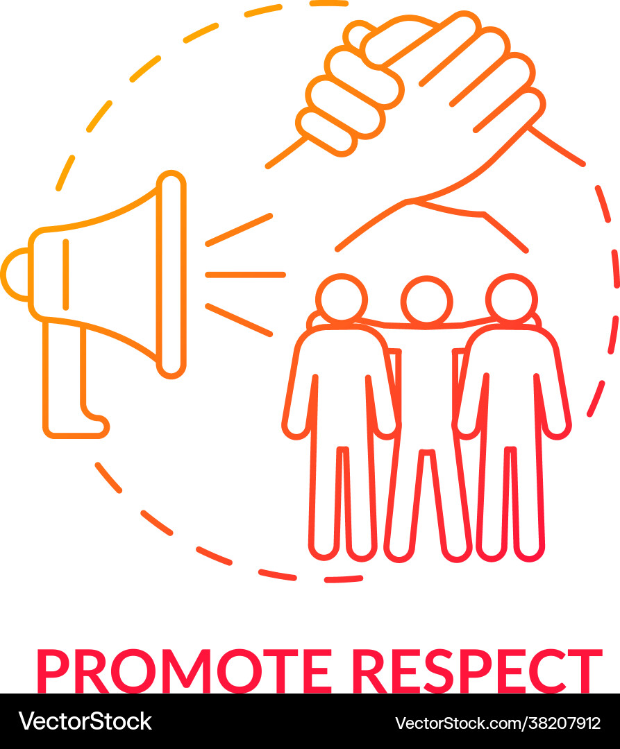 Promote respect concept icon Royalty Free Vector Image