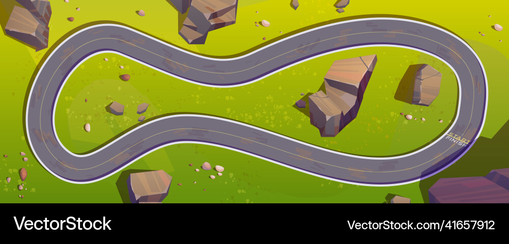 Race track for cars top view asphalted road loop Vector Image