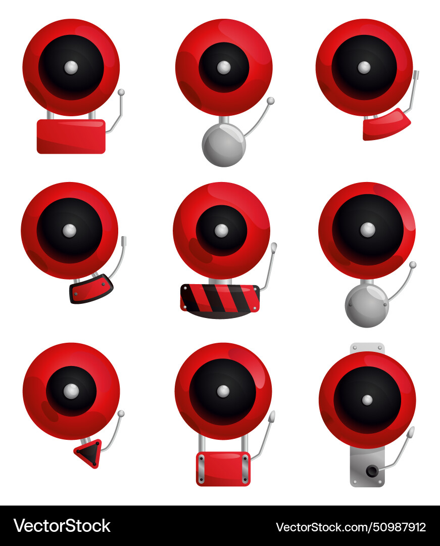 Red fire alarm system signal device isolated Vector Image