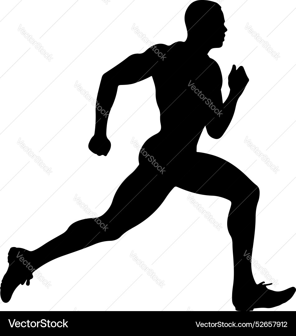 Running man silhouette Royalty Free Vector Image
