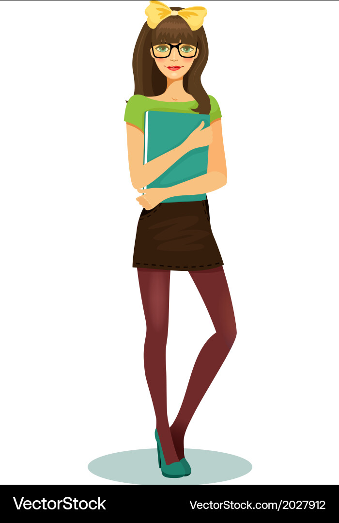 Student girl Royalty Free Vector Image - VectorStock