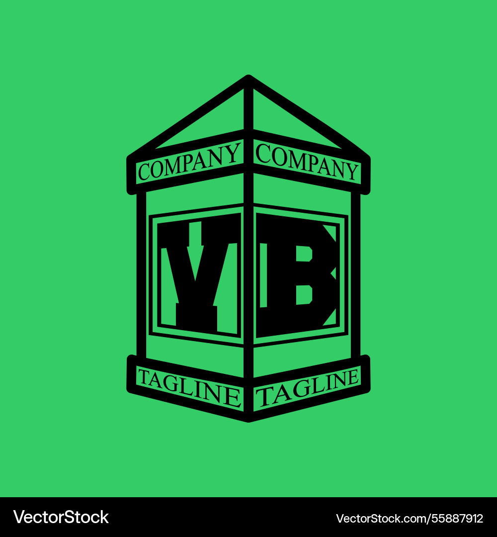 Vb initial house aesthetic logos collection Vector Image