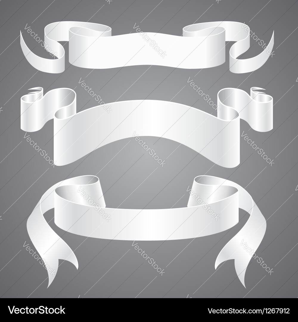 White paper ribbons Royalty Free Vector Image - VectorStock