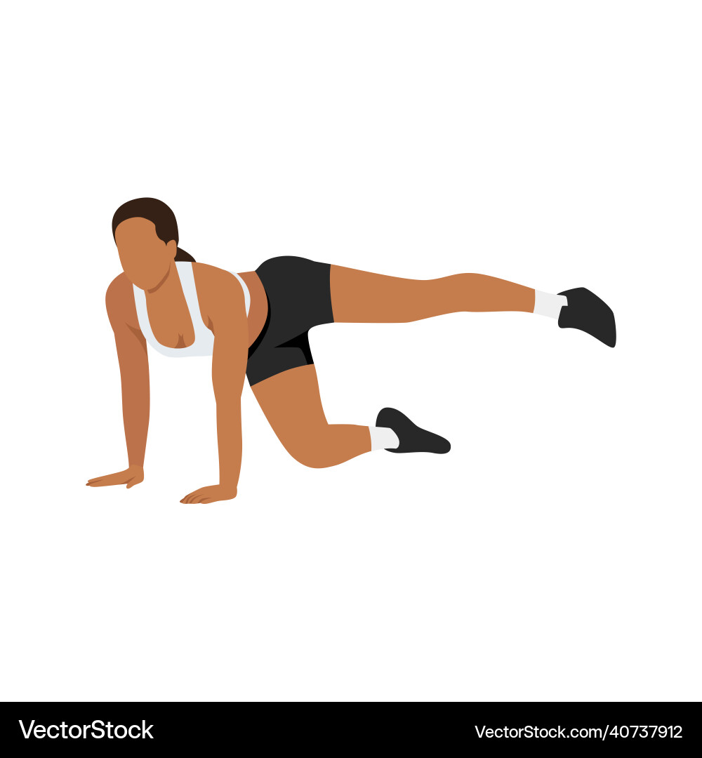 Woman doing glute combo kickback exercise Vector Image