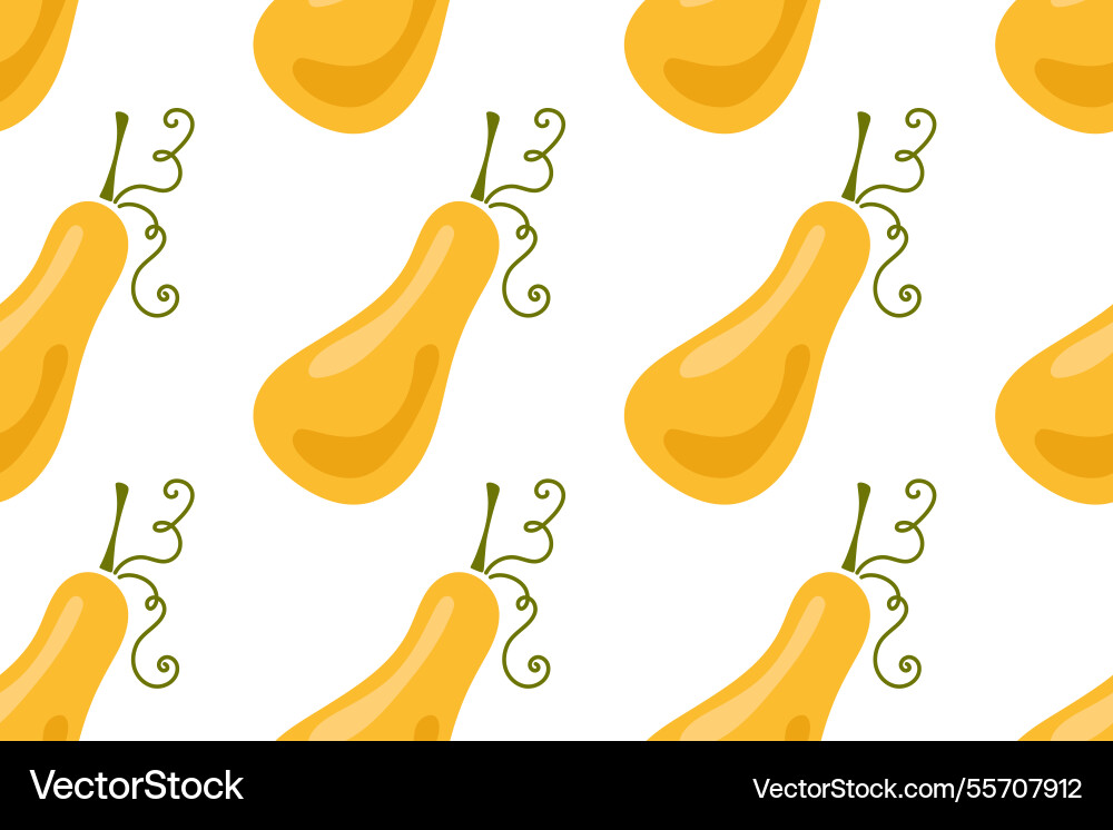 Yellow butternut squash seamless pattern Vector Image