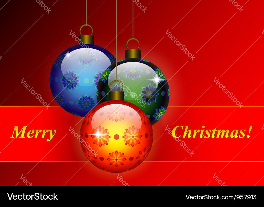 Glossy Christmas Balls Background Royalty Free Vector Image