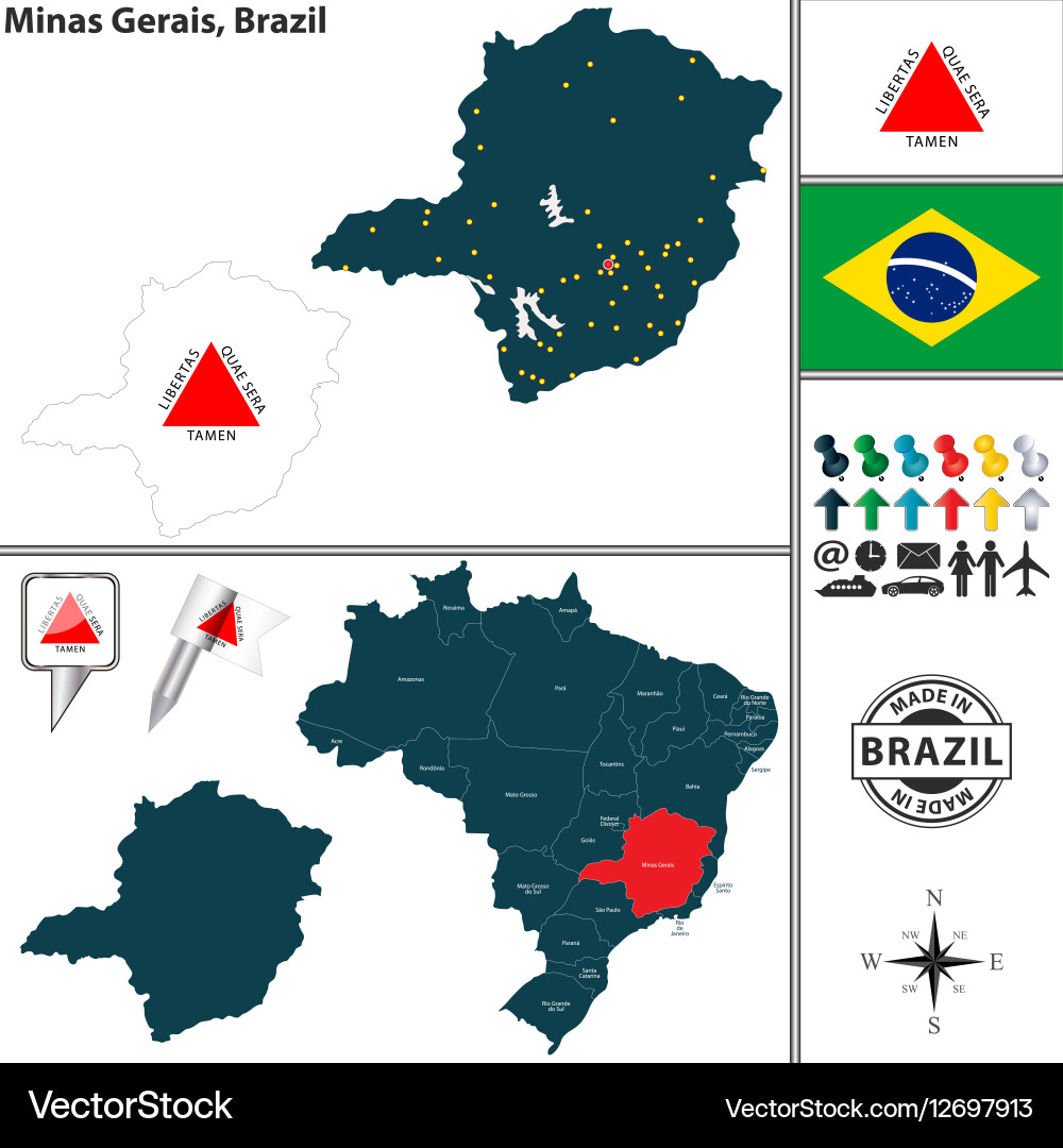 Minas Gerais State Map Map Of Norte De Minas Is A Mesoregion In Minas
