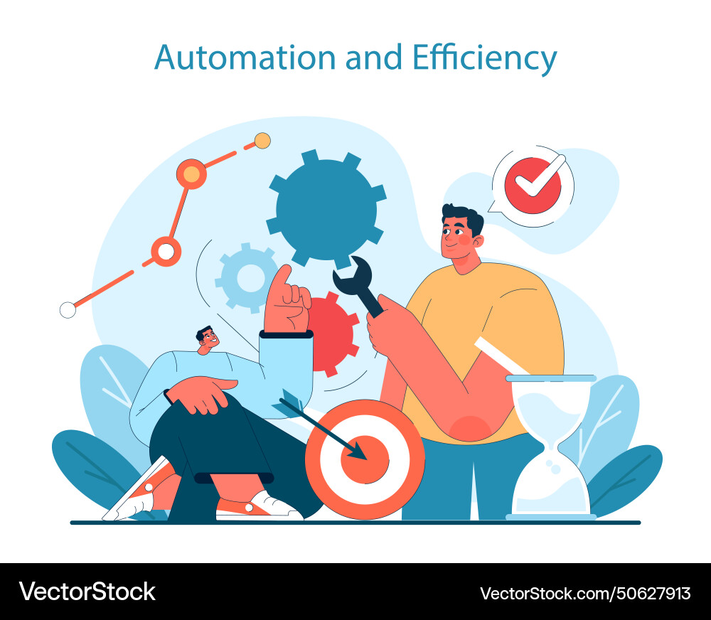 Optimizing workflow with automation a vibrant Vector Image Optimizing workflow with automation a vibrant Vector Image