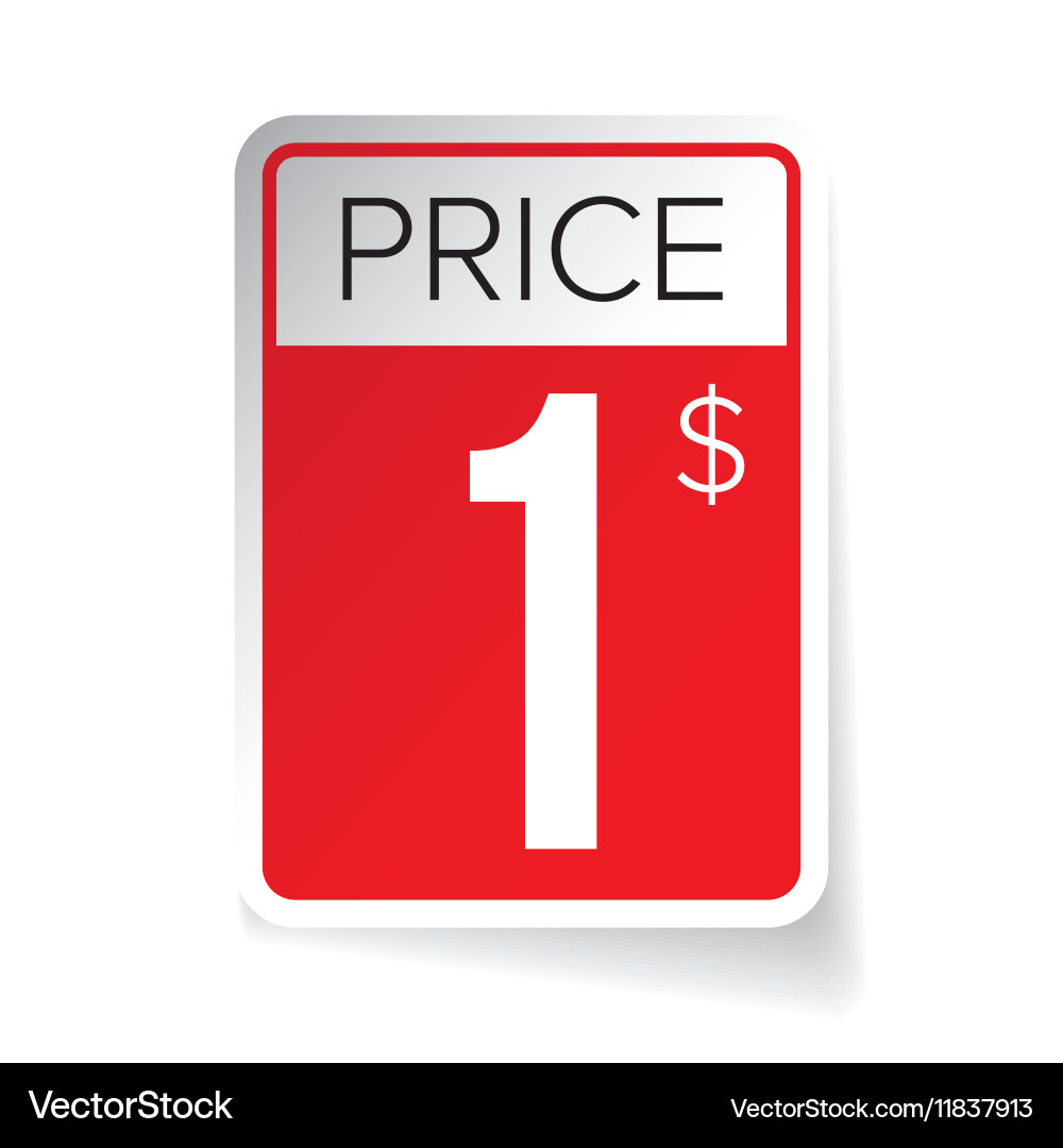 Price tag sticker - one usd Royalty Free Vector Image
