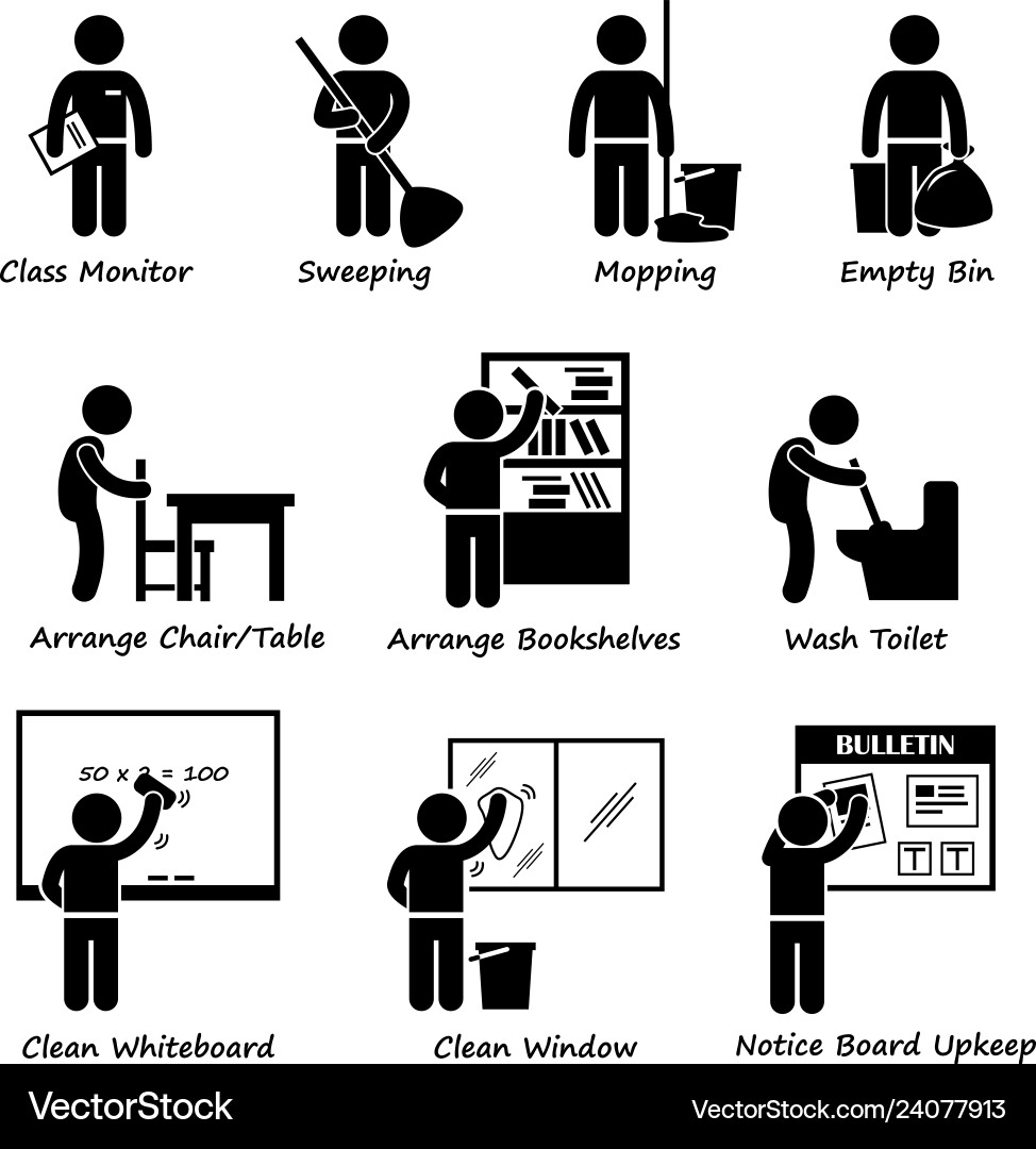 School Duty Roster Icons Royalty Free Vector Image