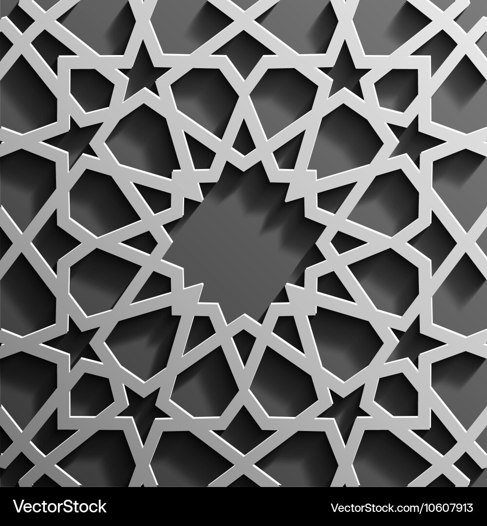 Seamless islamic pattern 3d traditional arabic Vector Image