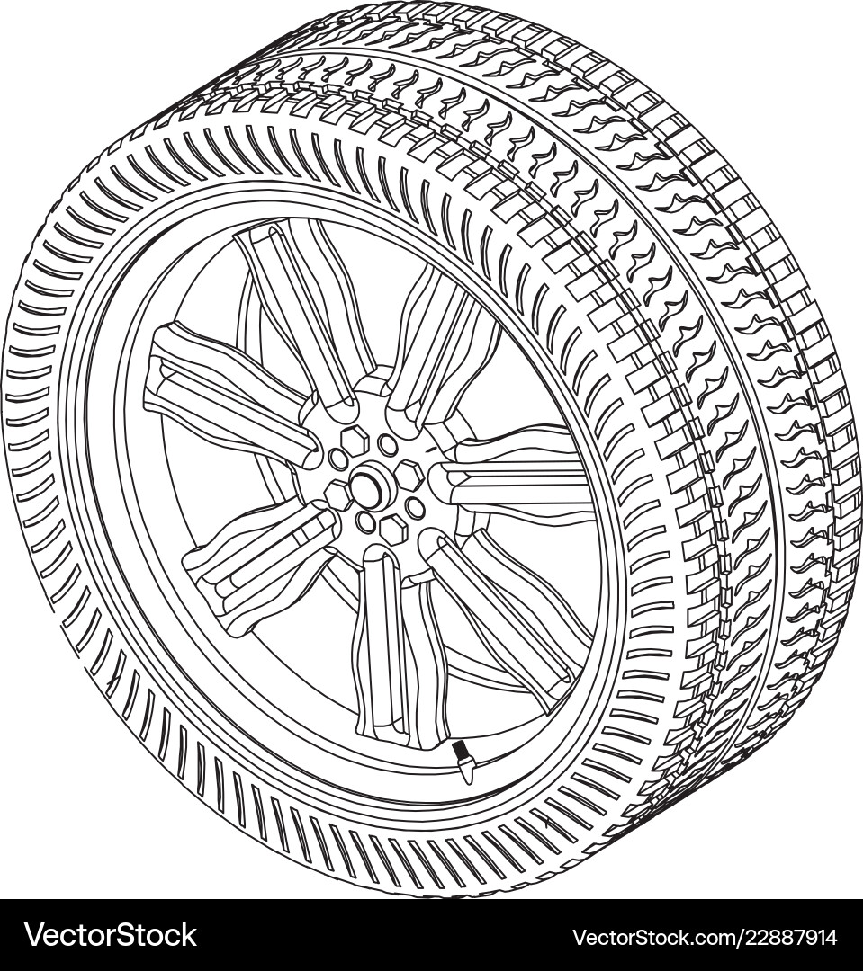 3d model of wheels on a white Royalty Free Vector Image