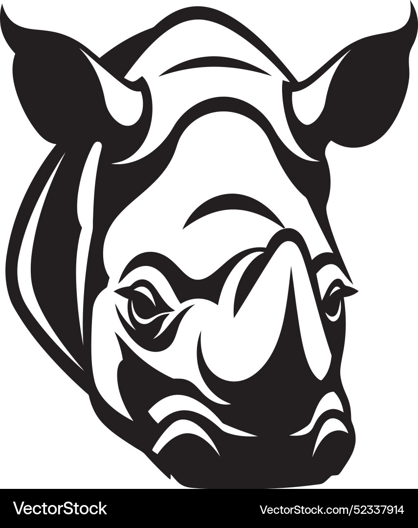 Black ink rhino evolution Royalty Free Vector Image