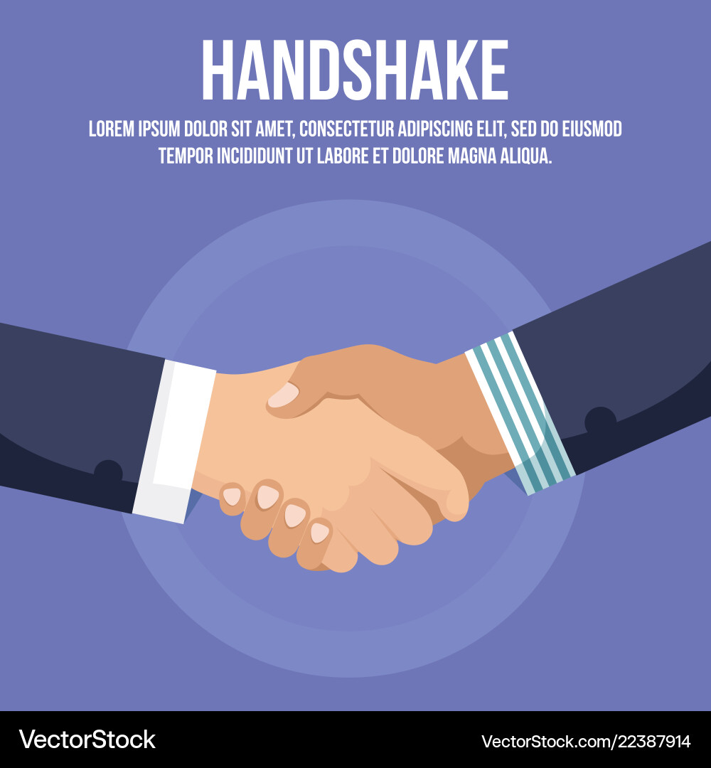 Businessman handshaking or handclasp hand shake Vector Image