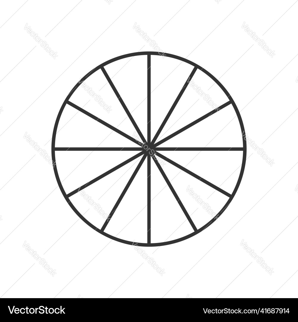 Circle divided in 12 segments isolated on white Vector Image
