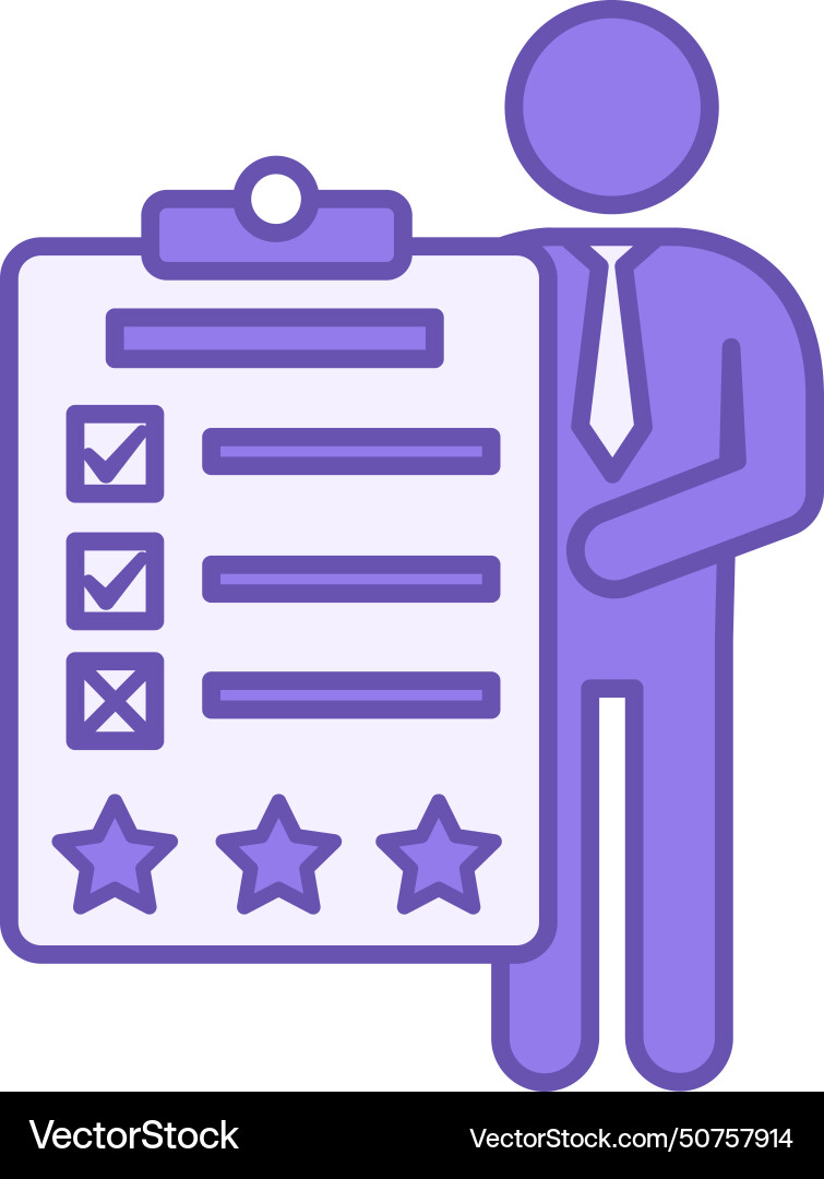 Colored icon assessment of employee Royalty Free Vector