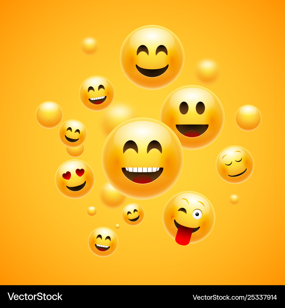Colorful Emoji Faces Group Royalty Free Vector Image