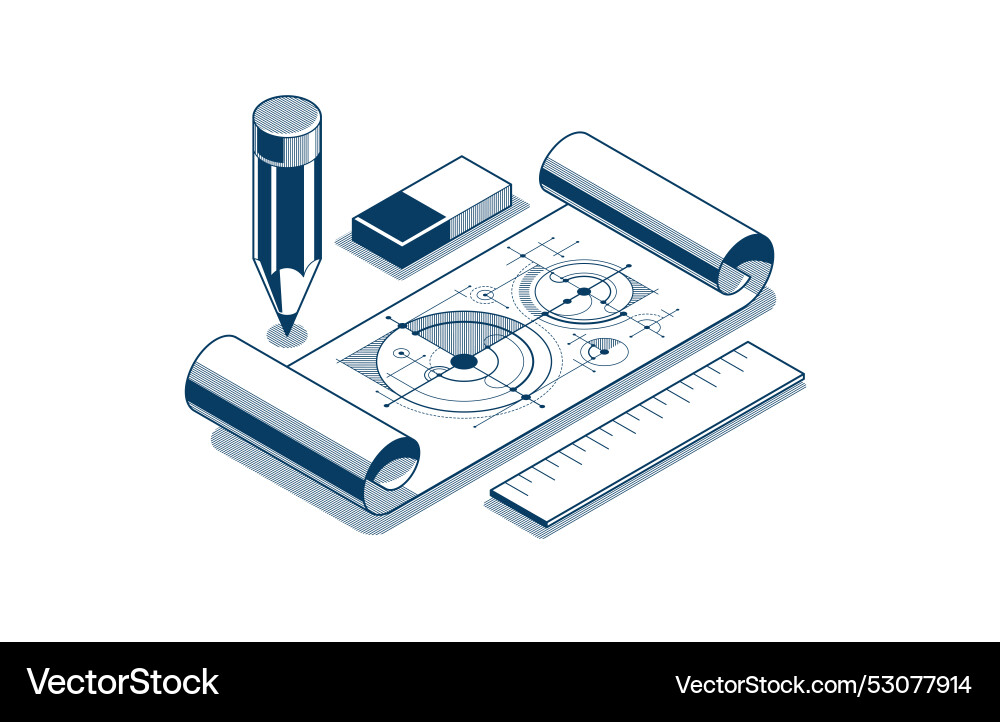 Engineering project concept paper document Vector Image