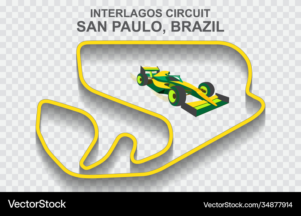 Formula 1 Interlagos Track Royalty Free Vector Image