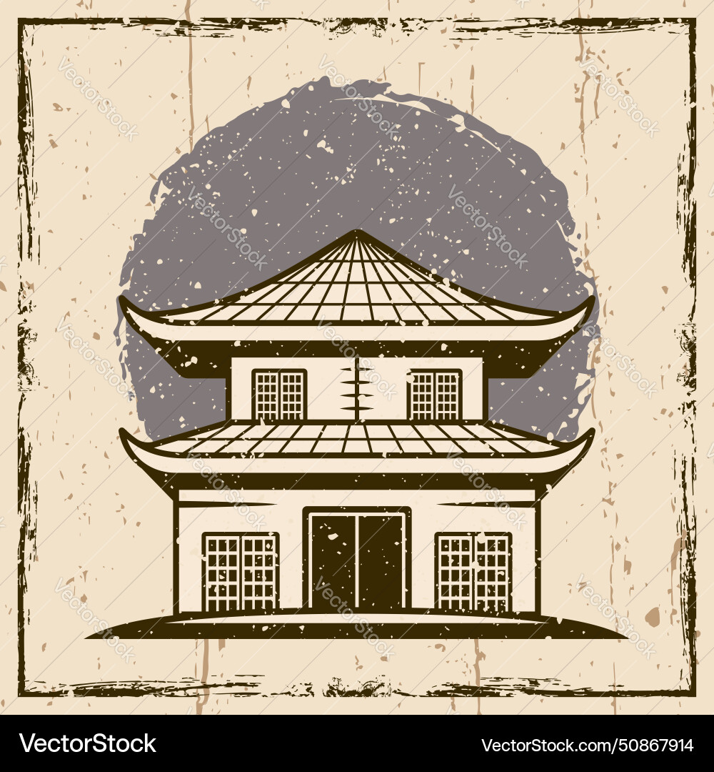 Japanese traditional house Royalty Free Vector Image