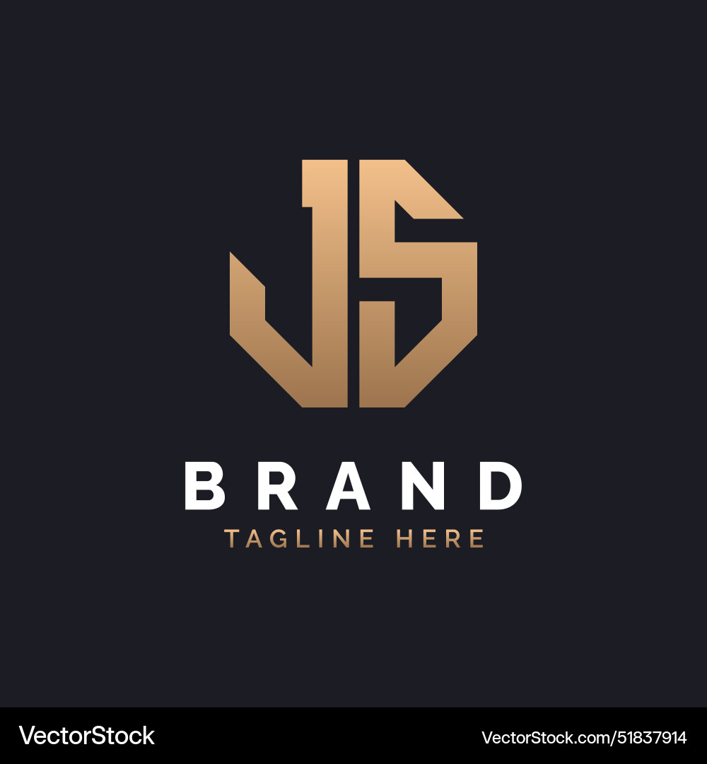 Js logo design modern minimal elegant and luxury Vector Image