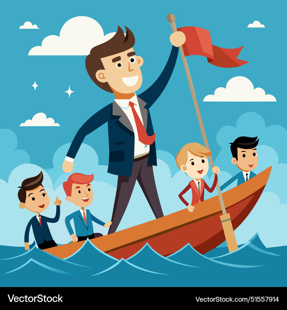 Leadership to lead team the right direction Vector Image