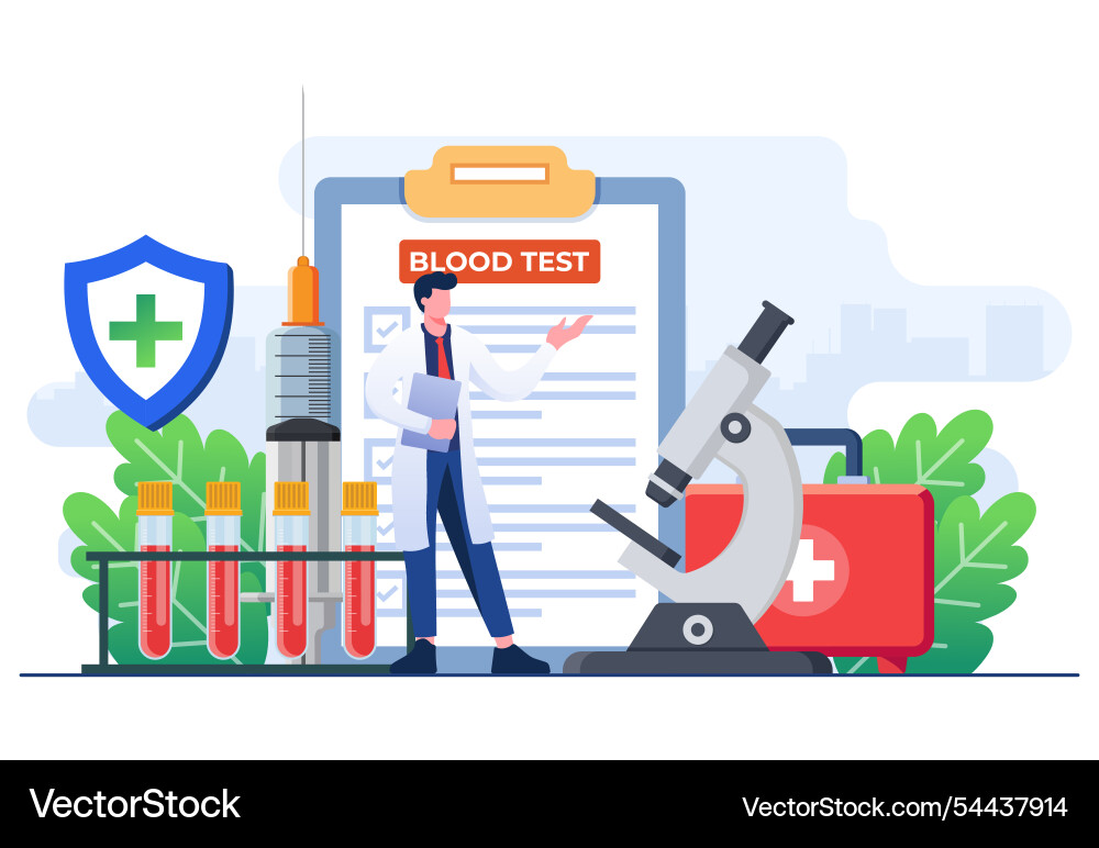 Medical test concept flat template laboratory Vector Image
