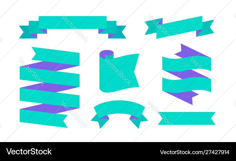 Ribbon banner set color for text Royalty Free Vector Image