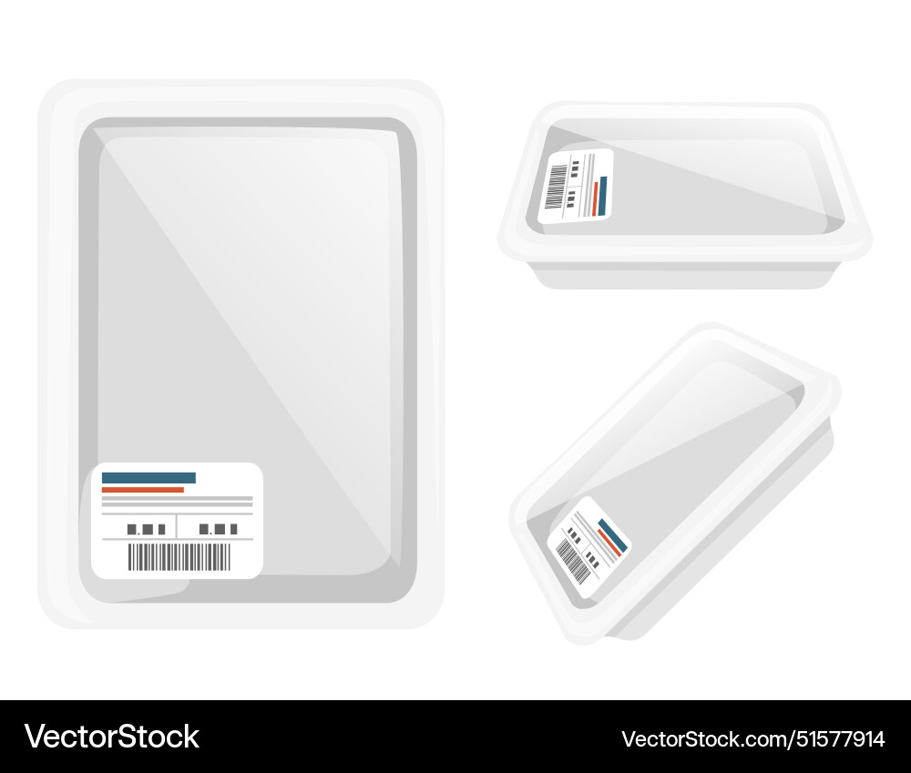 Set of vacuum sealed packaging with styrofoam Vector Image
