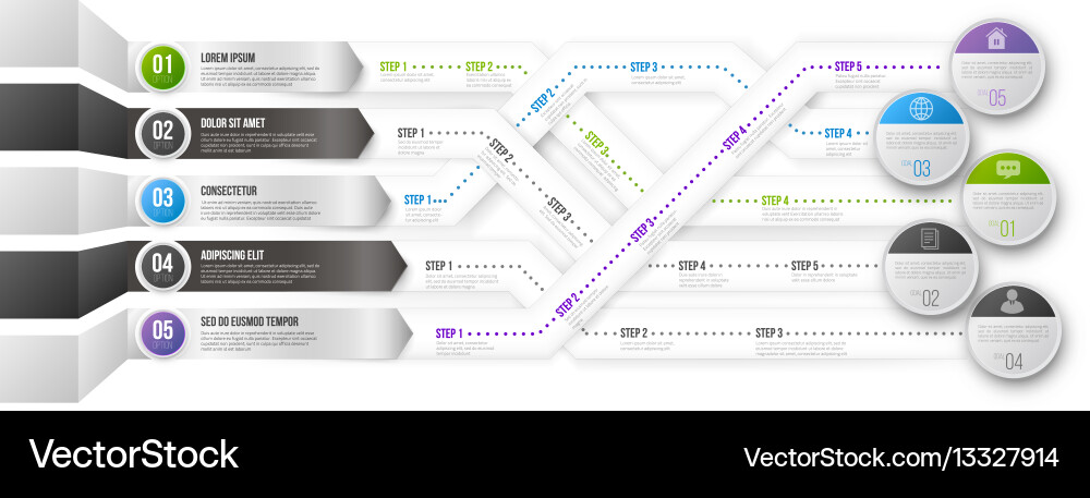 Timeline Roadmap Steps Chart Royalty Free Vector Image
