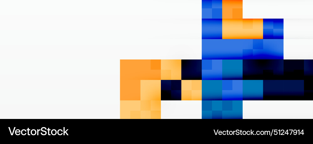Vibrant blue and orange pixel art on white Vector Image