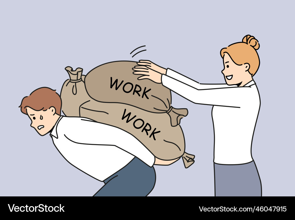 Boss Overburdening Employee Royalty Free Vector Image