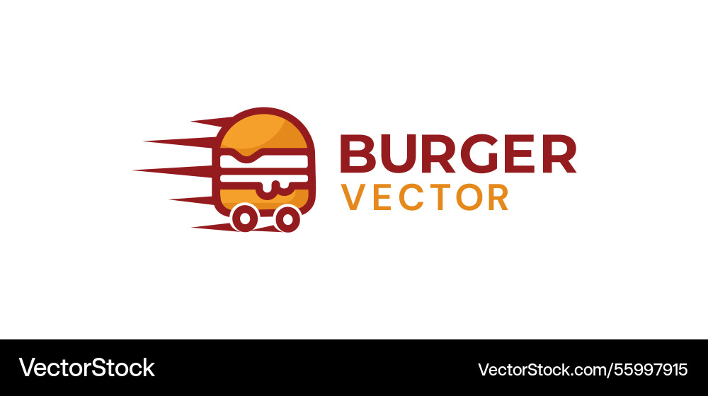 Burger shop logo design Royalty Free Vector Image