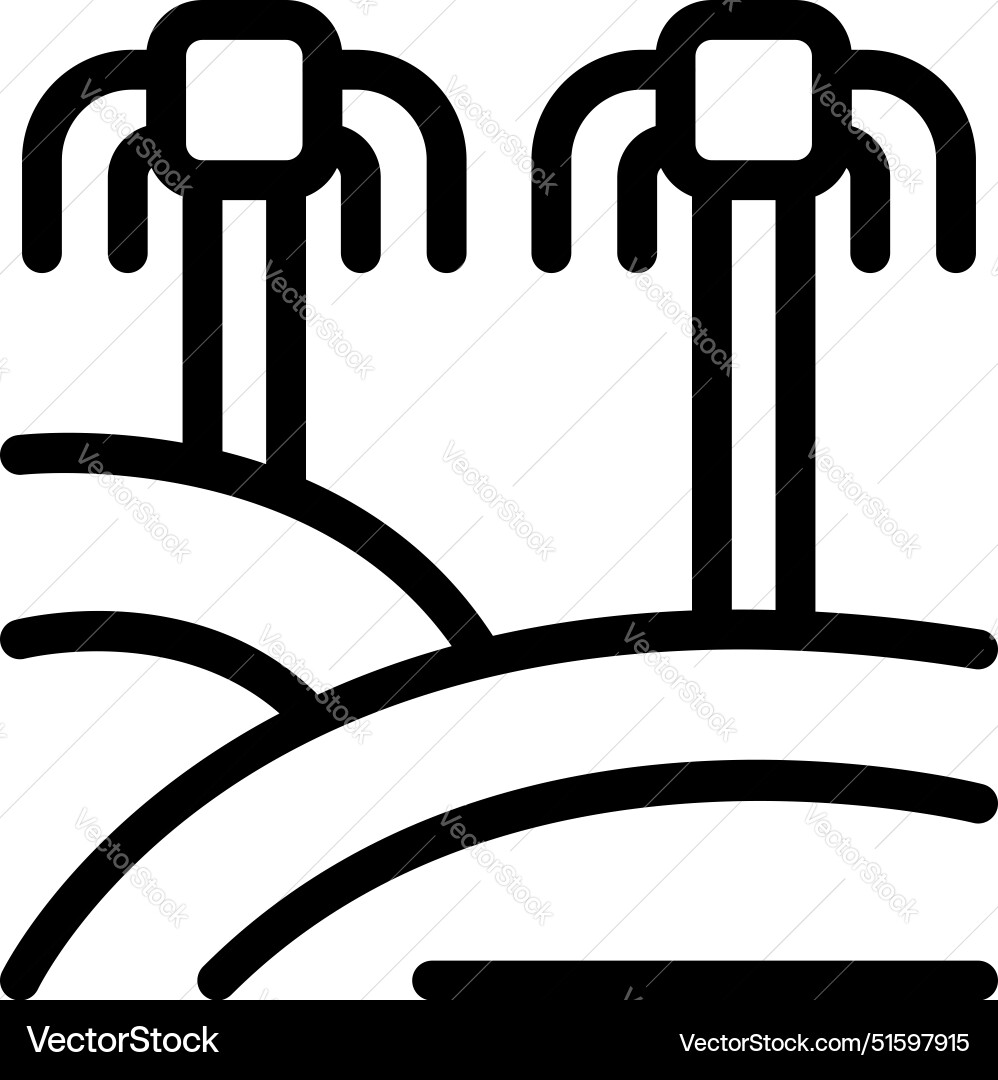 Center pivot irrigation system watering Royalty Free Vector